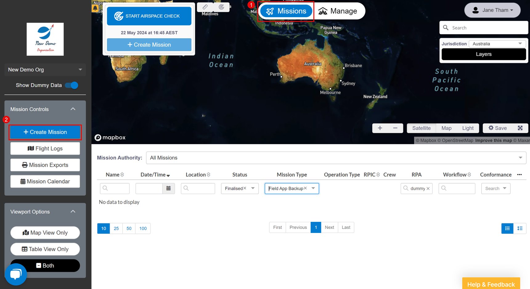 How to plan a mission in the office app