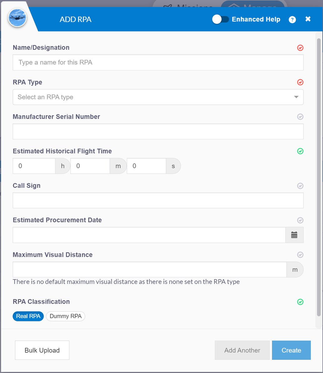 How to add a remotely piloted aircraft (RPA)